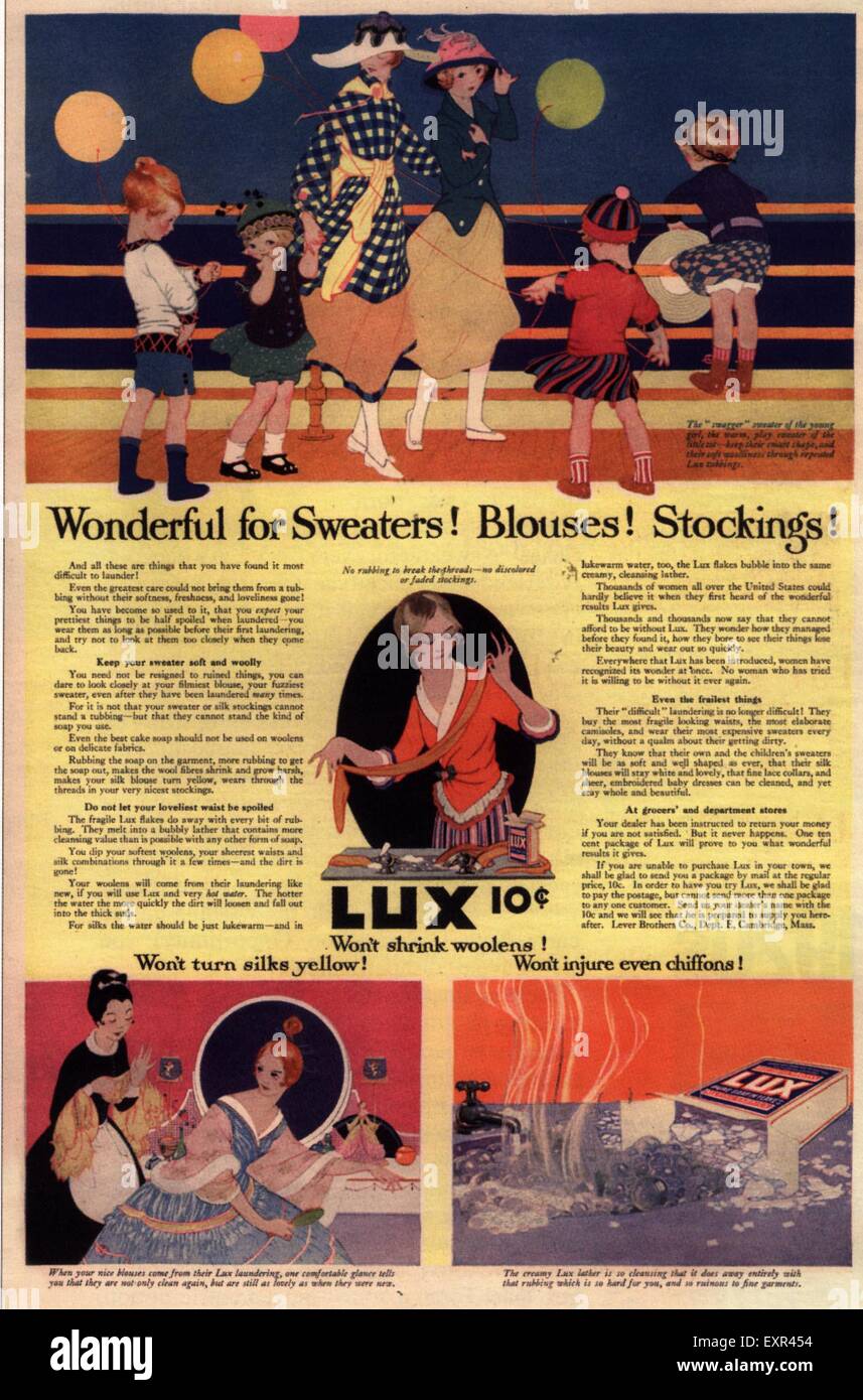 1910s USA Lux Magazine Advert Stock Photo - Alamy
