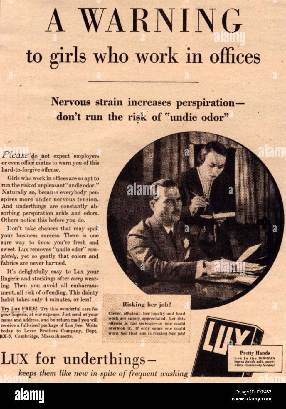 1920s USA Lux Magazine Advert Stock Photo - Alamy