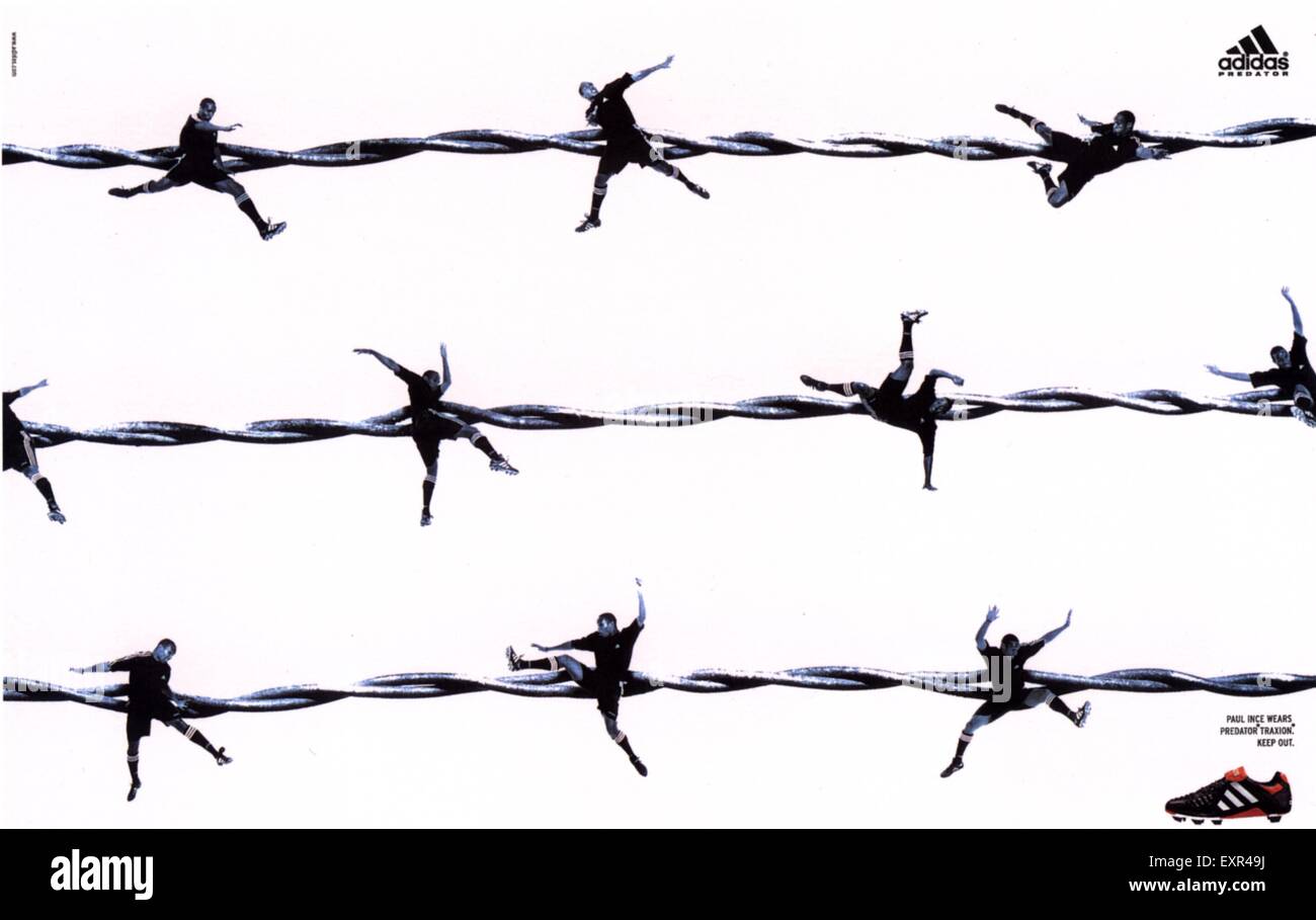 1990s uk adidas magazine advert hi-res stock photography and images - Alamy