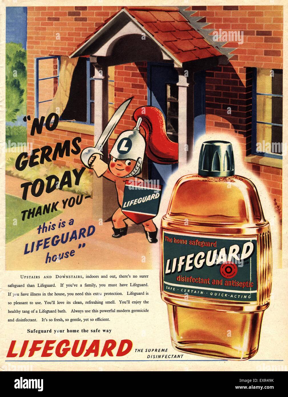 1950s UK Lifeguard Magazine Advert Stock Photo - Alamy