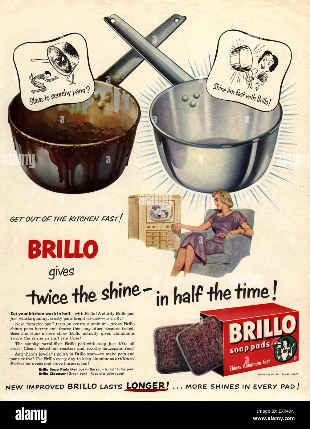 1950s advert brillo hi-res stock photography and images - Alamy