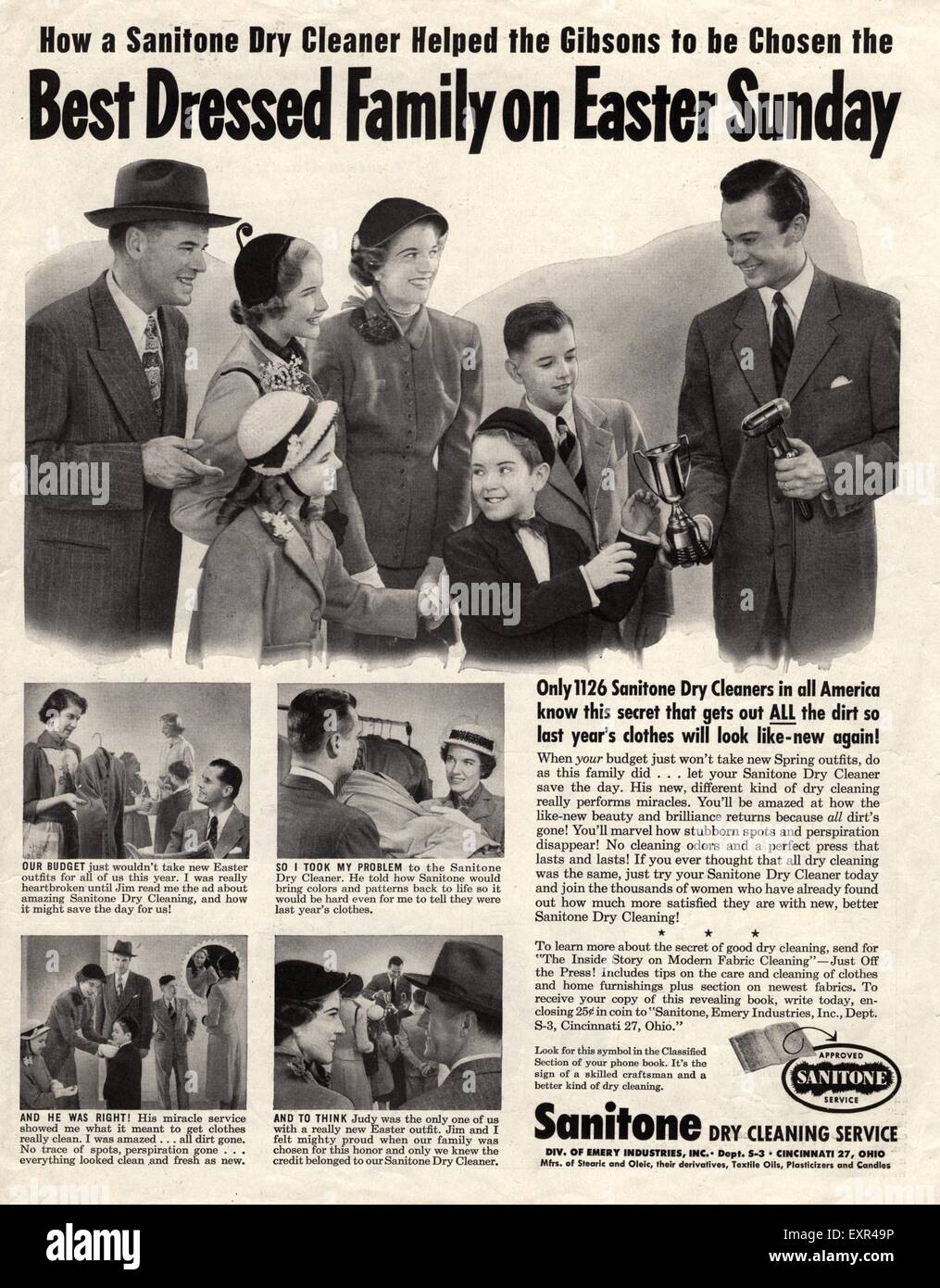 1950s USA Sanitone Magazine Advert Stock Photo - Alamy