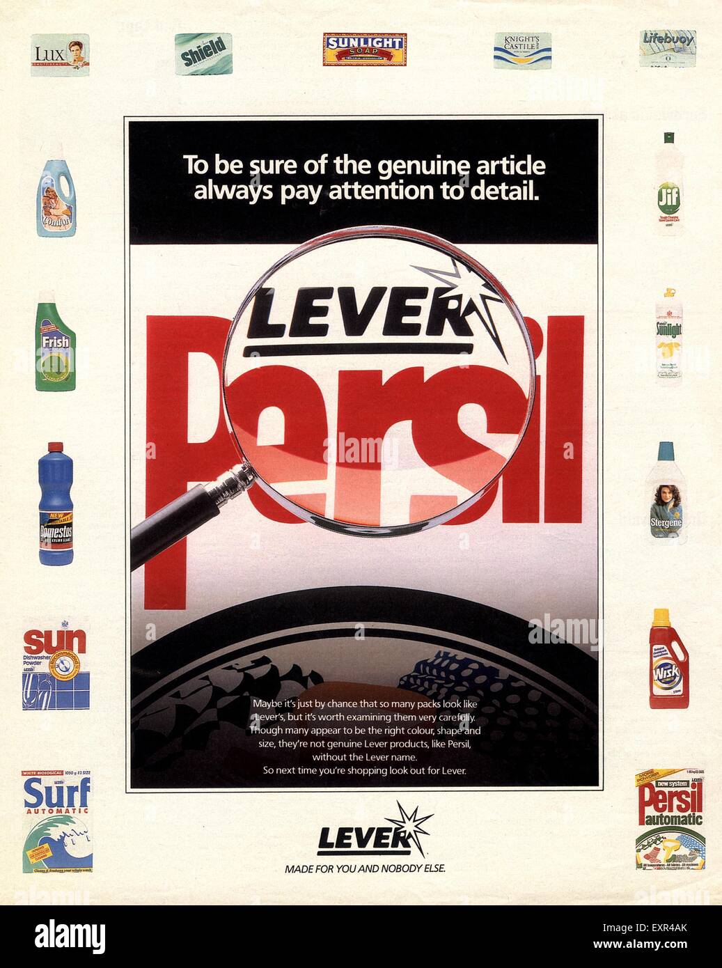 1980s UK Persil Magazine Advert Stock Photo - Alamy