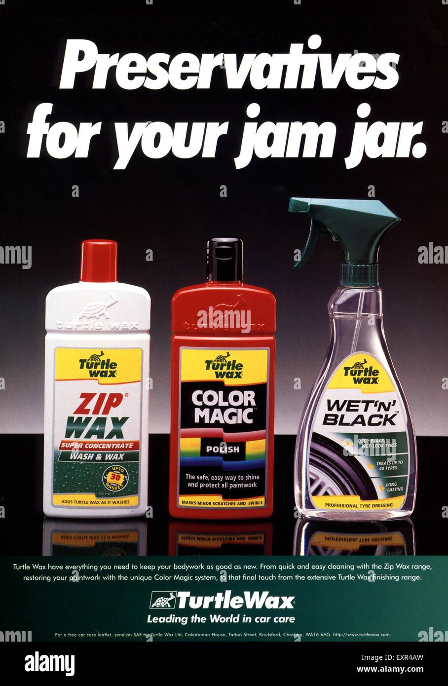 1990s UK Turtle Wax Magazine Advert Stock Photo - Alamy