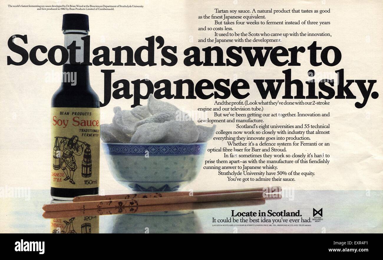 1980s UK Relocation to Scotland Magazine Advert Stock Photo - Alamy