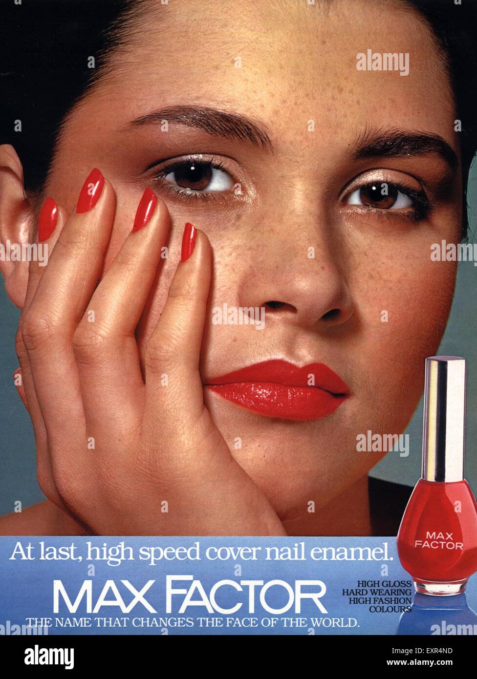 1970s UK Max Factor Magazine Advert Stock Photo - Alamy