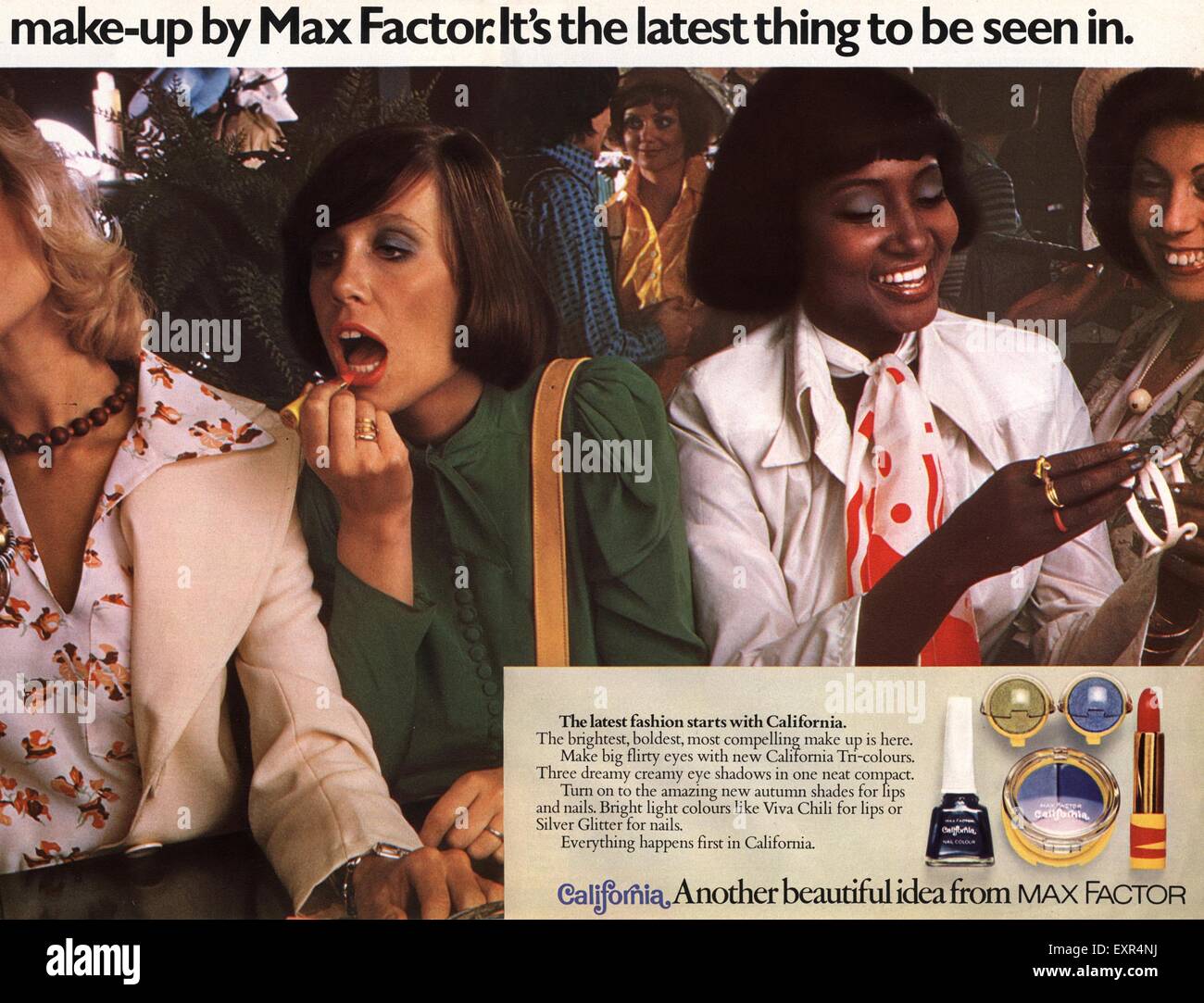 1970s UK Max Factor Magazine Advert Stock Photo - Alamy