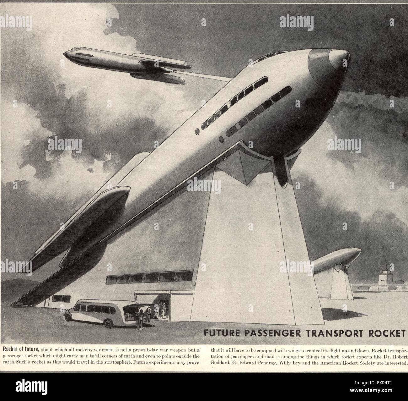 1940s USA Futuristic Rocket Magazine Plate Stock Photo - Alamy