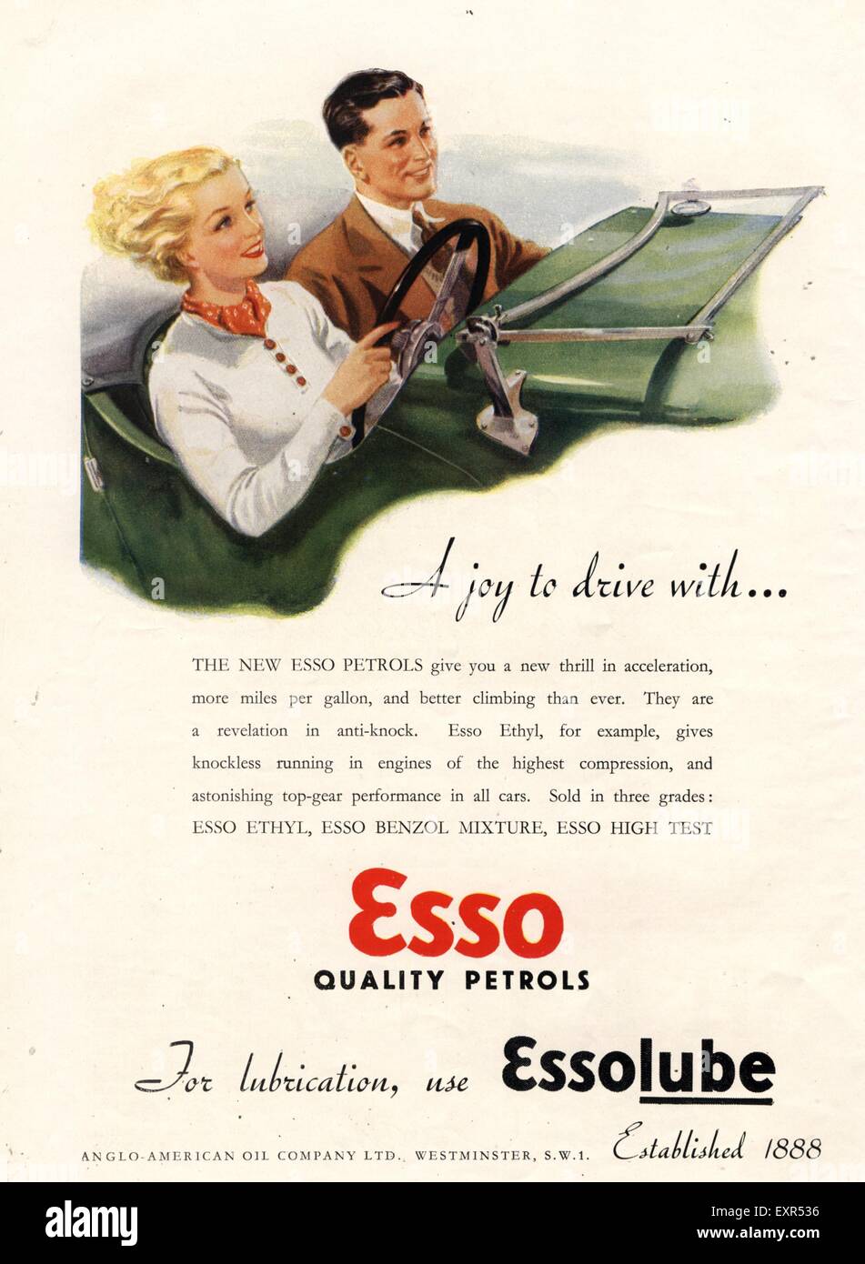 1930s UK Esso Magazine Advert Stock Photo - Alamy