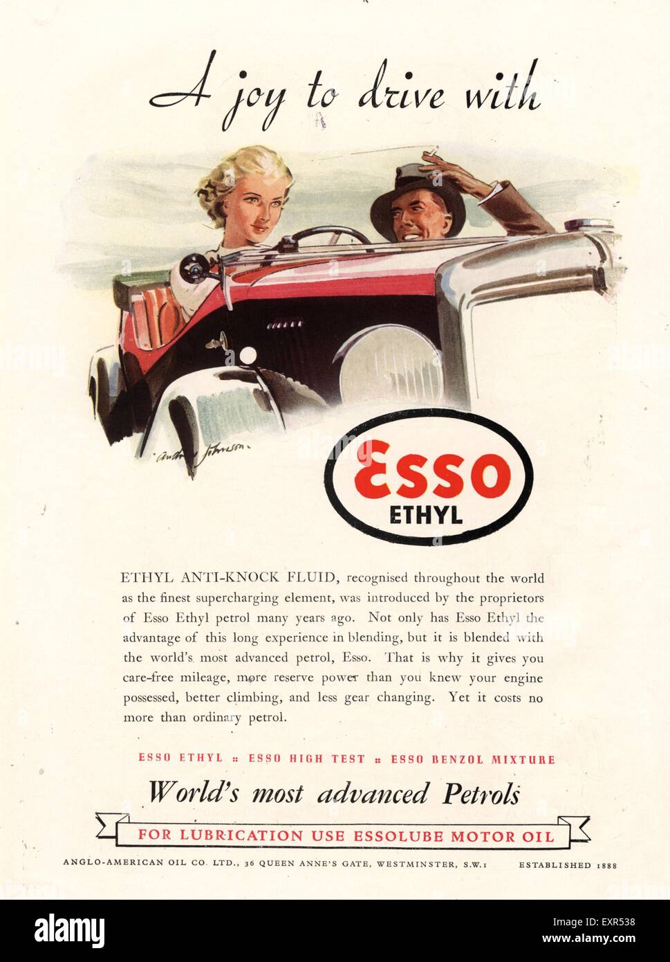 1930s UK Esso Magazine Advert Stock Photo - Alamy