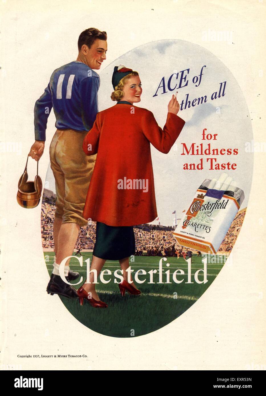 1930s USA Chesterfield Magazine Advert Stock Photo - Alamy
