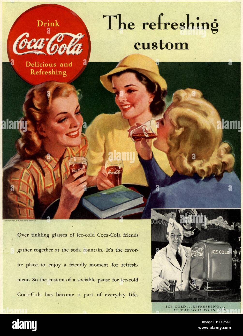 1930s USA Coca-Cola Magazine Advert Stock Photo - Alamy