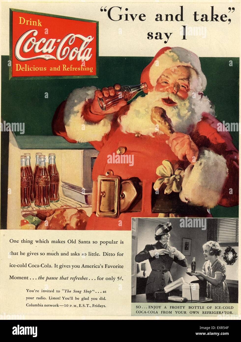 1930s USA Coca-Cola Magazine Advert Stock Photo - Alamy