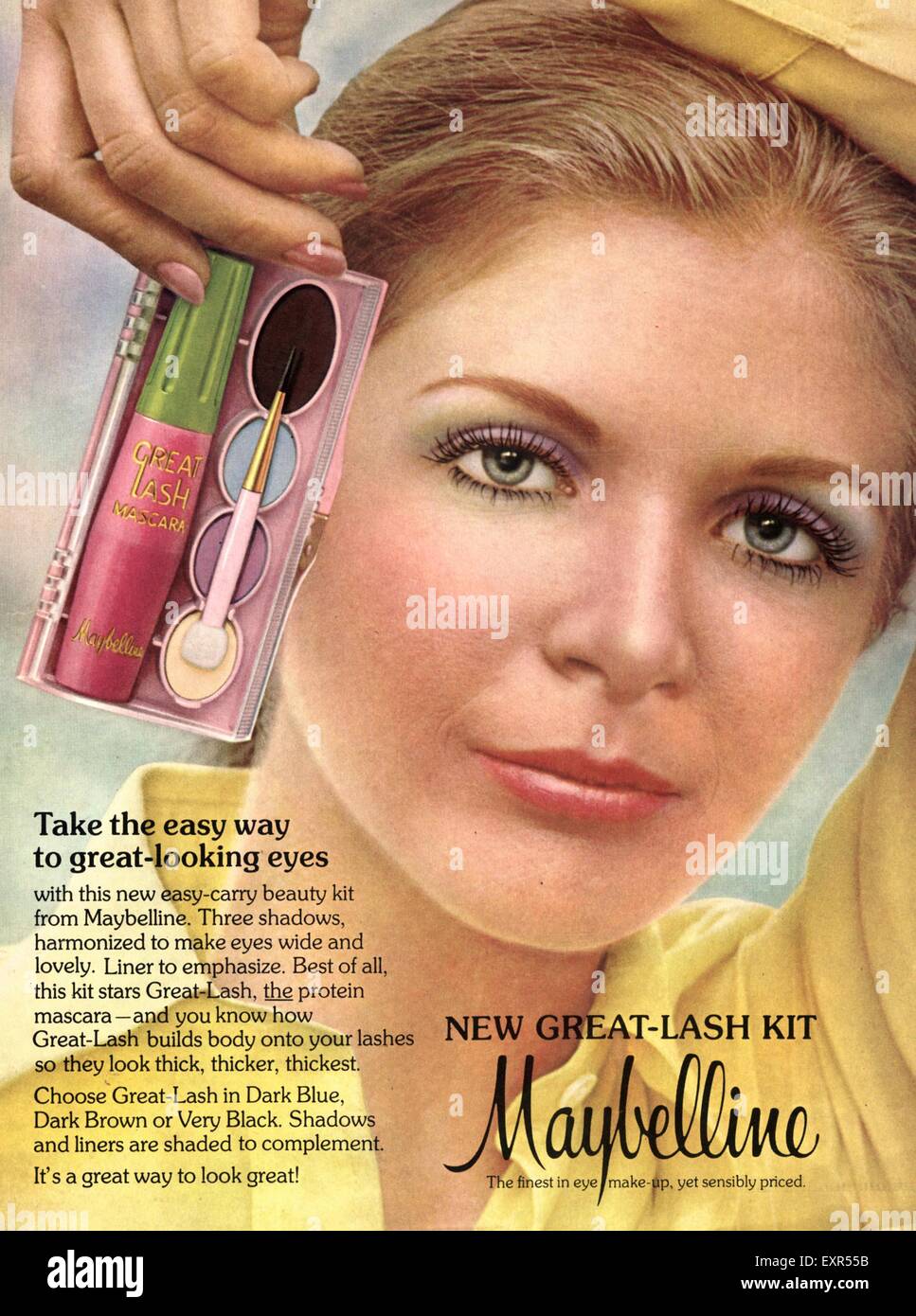 1970s USA Maybelline Magazine Advert Stock Photo - Alamy
