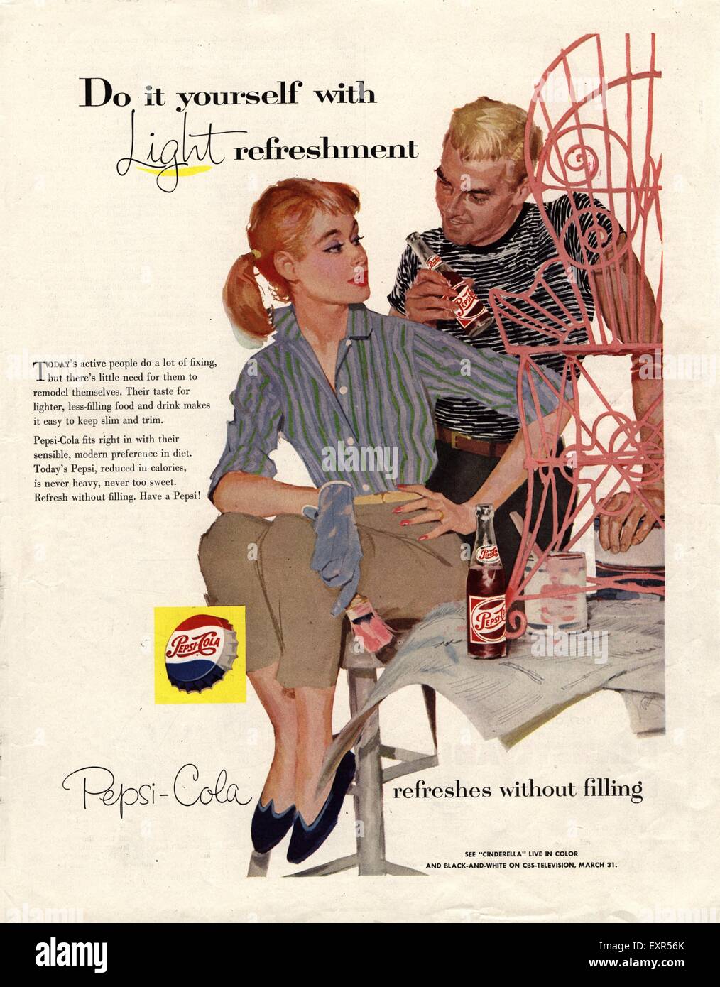 Pepsi advert 1950s hi-res stock photography and images - Alamy