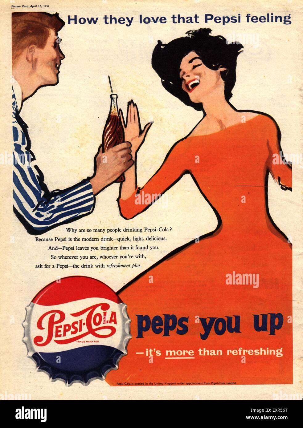 Pepsi advert 1950s hi-res stock photography and images - Alamy