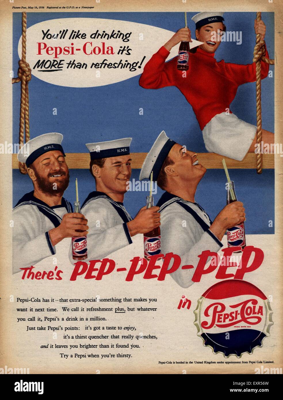 1950s UK Pepsi Magazine Advert Stock Photo - Alamy
