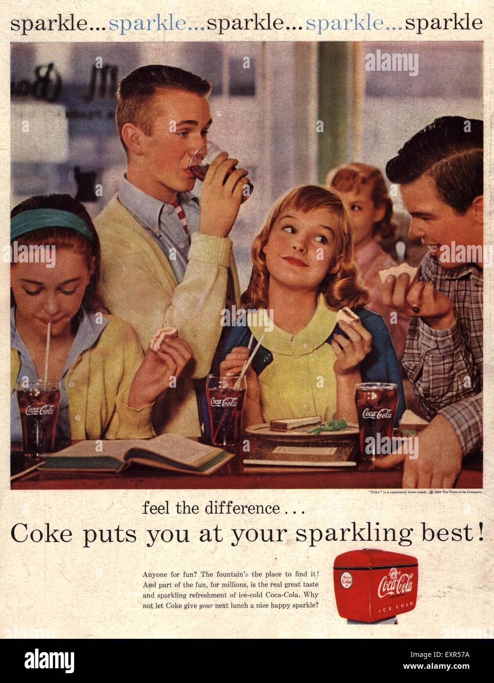 1950s USA Coca-Cola Magazine Advert Stock Photo - Alamy