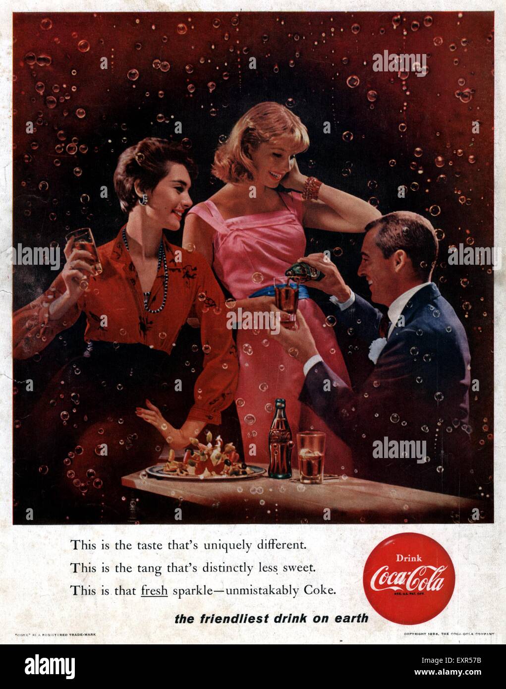 1950s USA Coca-Cola Magazine Advert Stock Photo - Alamy