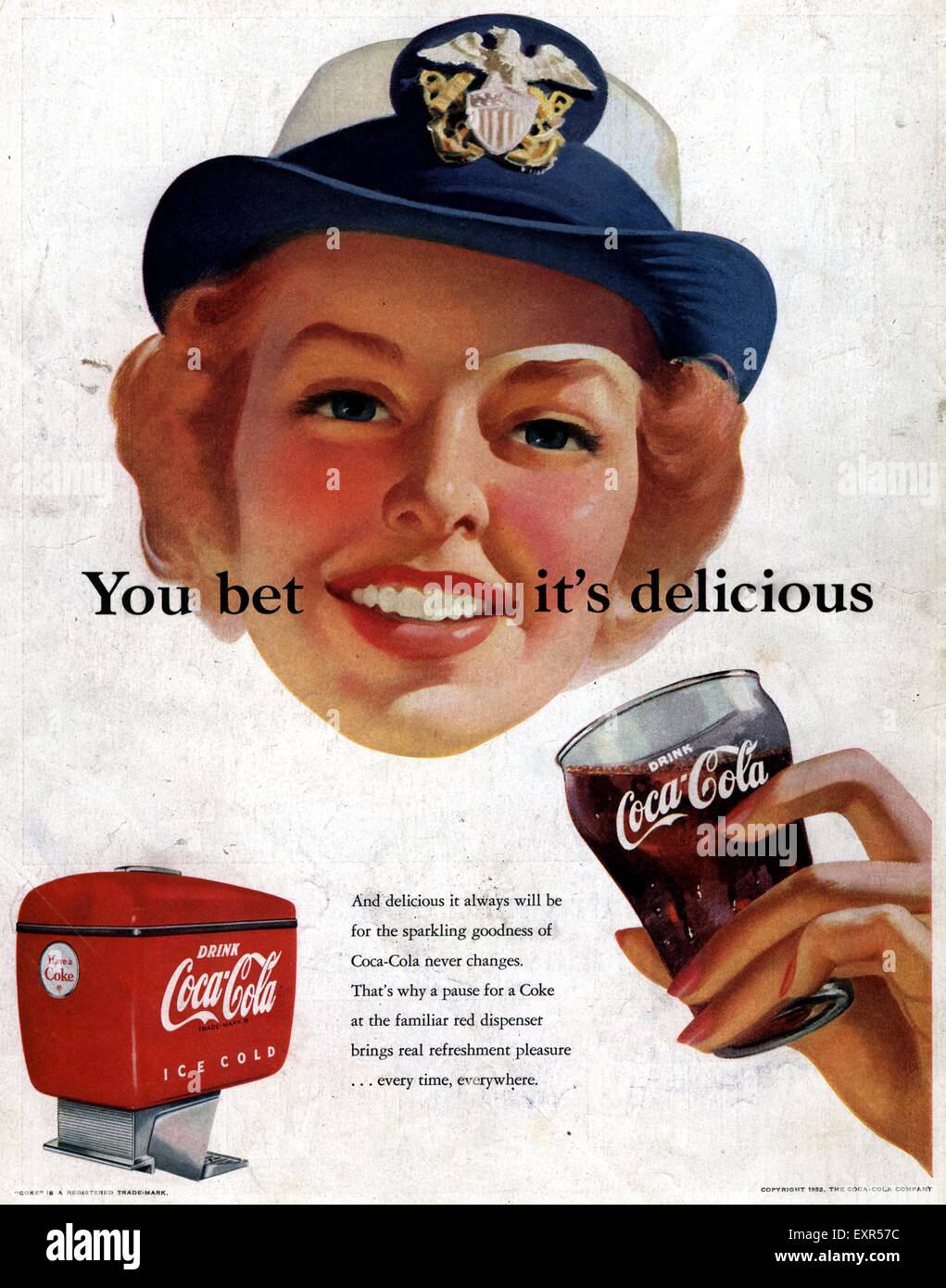 Coca cola advert 1950s hi-res stock photography and images - Alamy