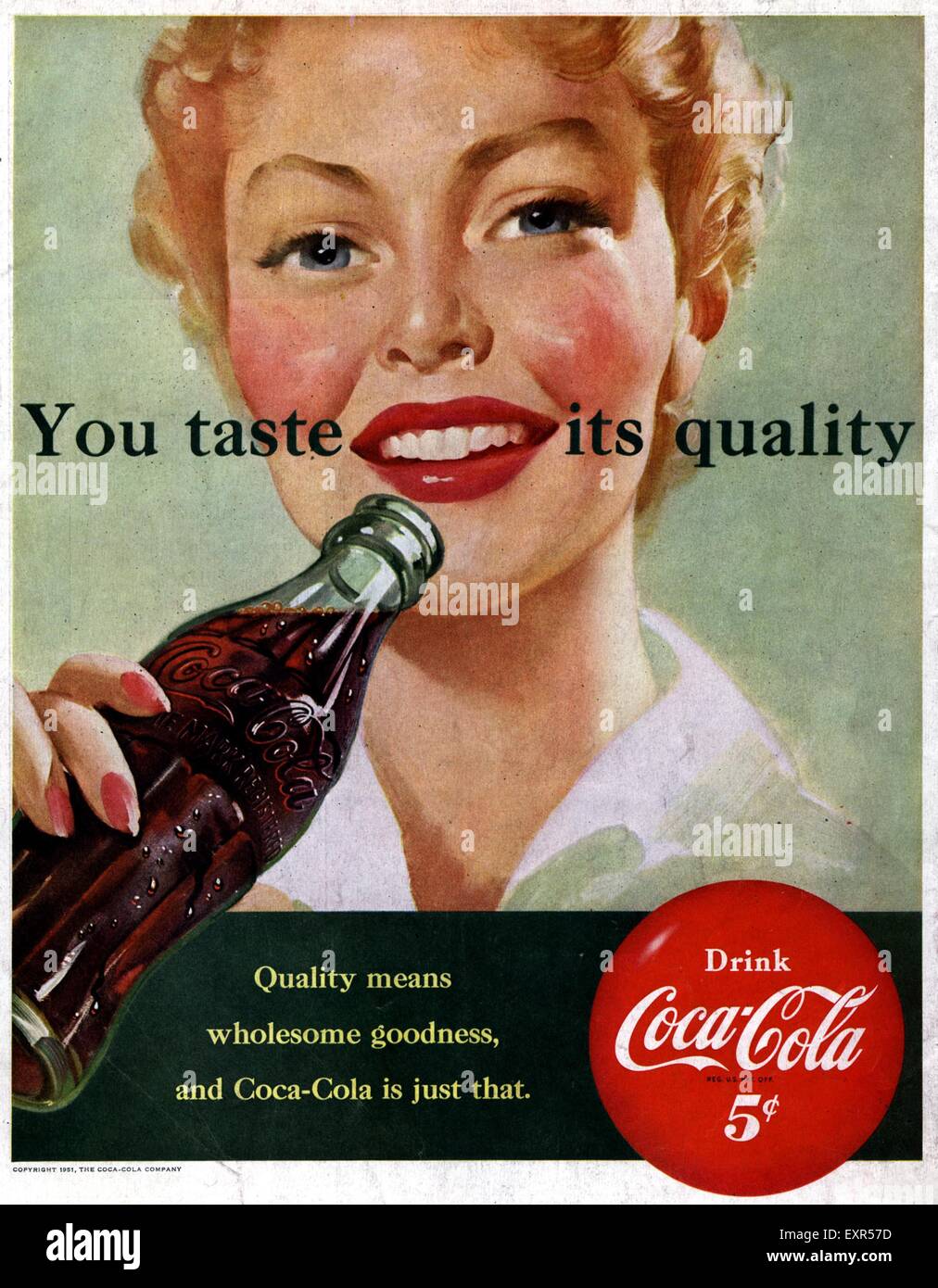 Coca cola advert 1950s hi-res stock photography and images - Alamy