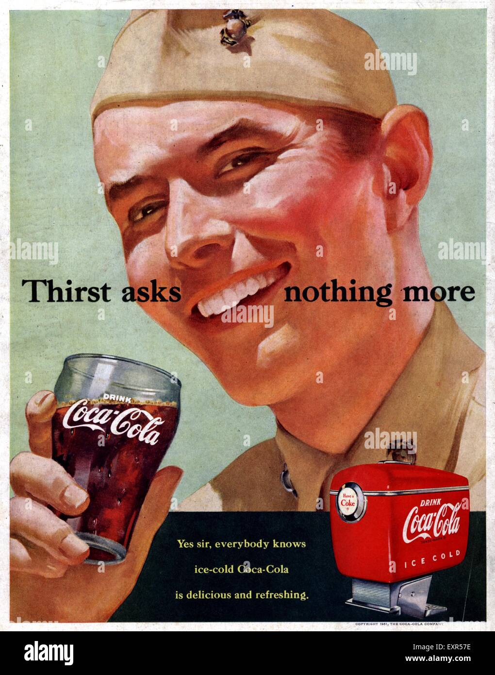 1950s USA Coca-Cola Magazine Advert Stock Photo - Alamy