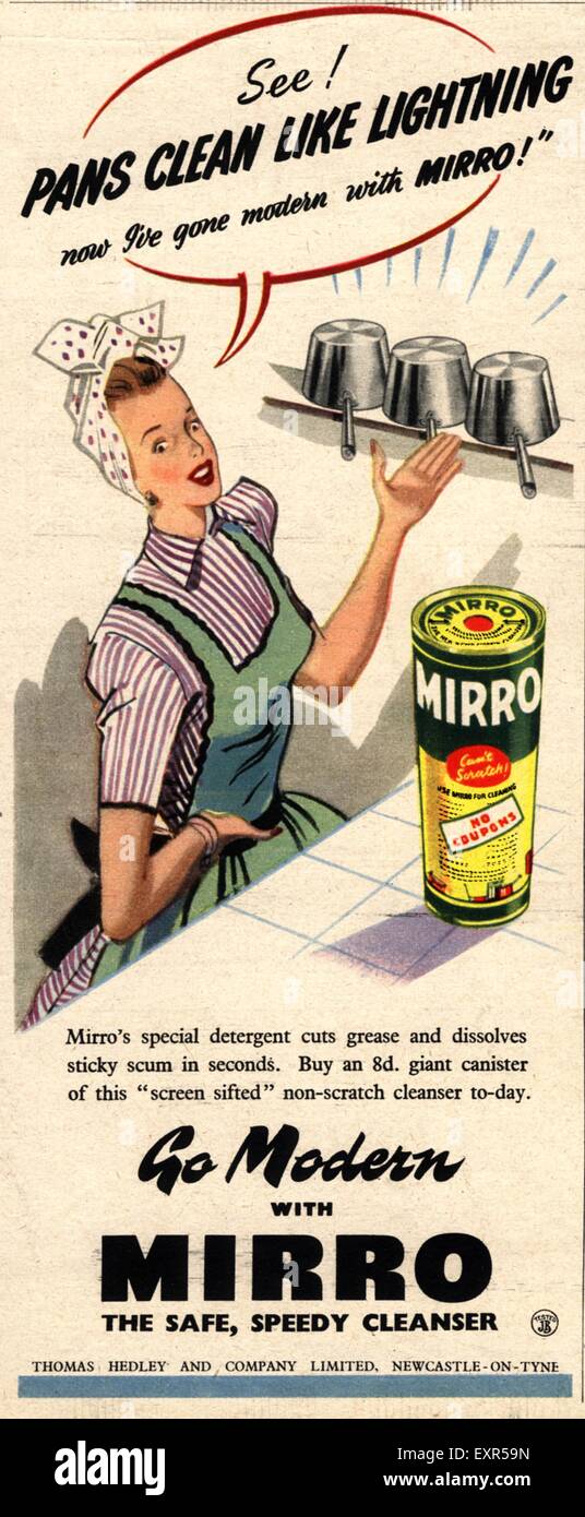 1940s UK Mirro Magazine Advert Stock Photo - Alamy