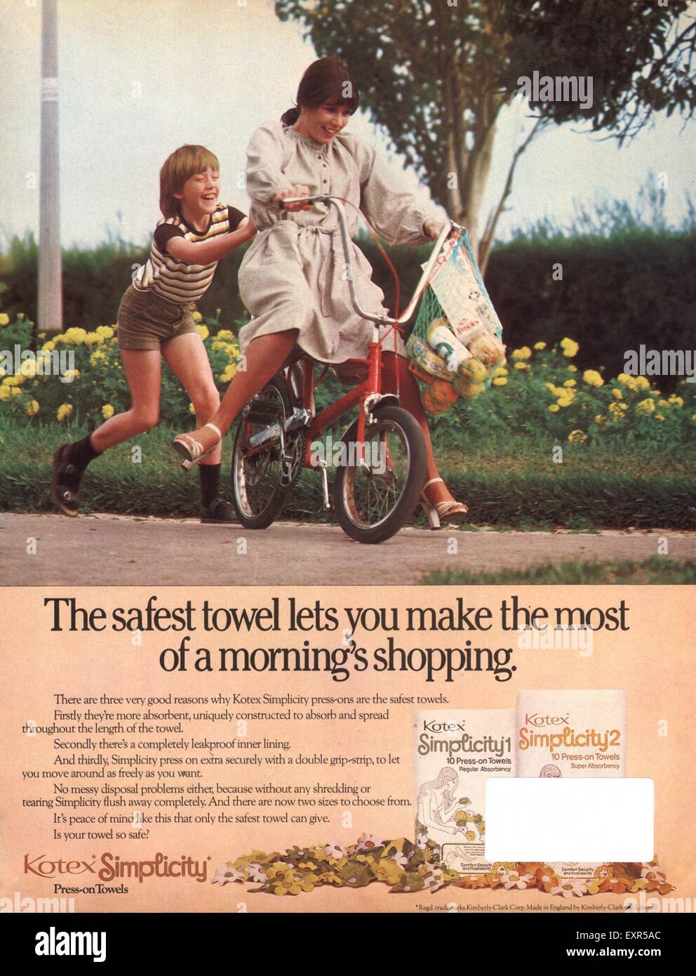 1970s uk kotex magazine advert hi-res stock photography and images - Alamy