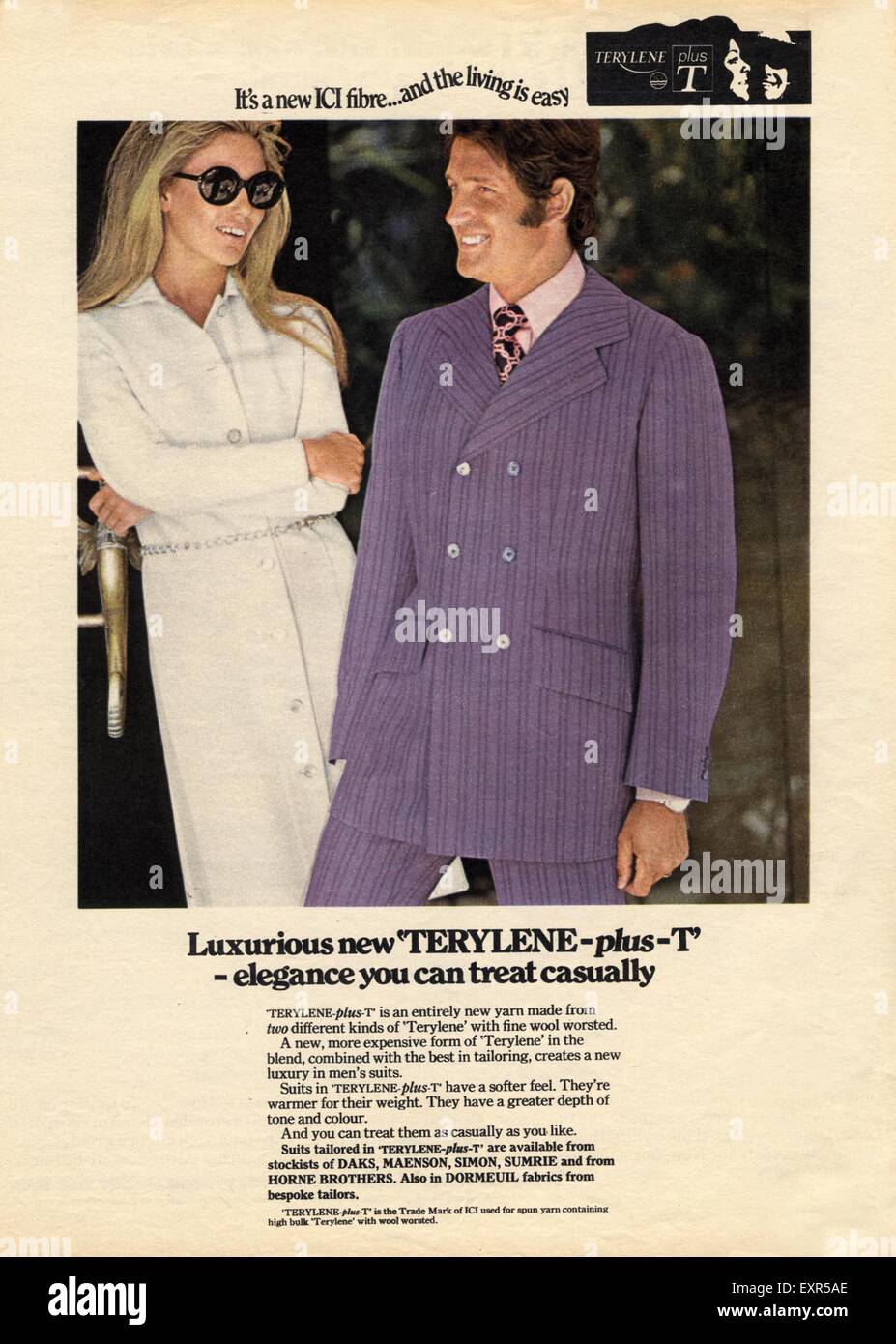 1960s UK Terylene by ICI Magazine Advert Stock Photo - Alamy