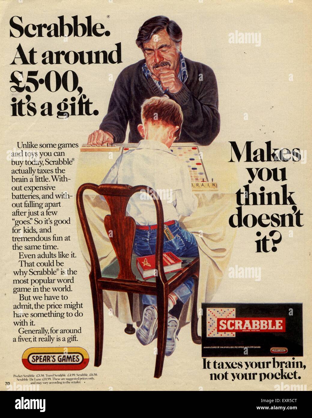 1970s UK Scrabble Magazine Advert Stock Photo - Alamy