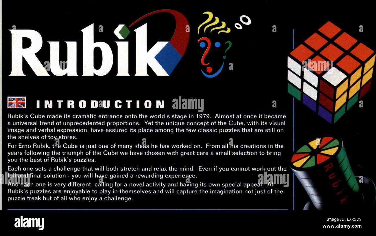 1980s UK Rubik's Cube Magazine Advert Stock Photo - Alamy