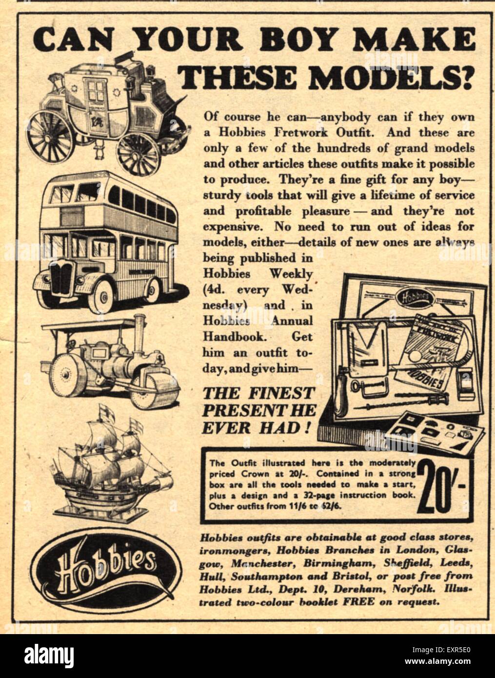 1950s UK Models Magazine Advert Stock Photo - Alamy