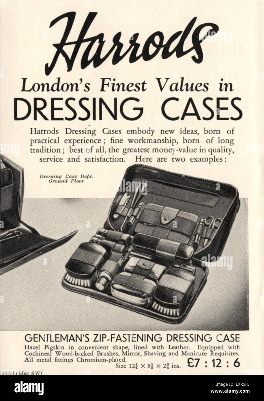 1930s UK Harrods Magazine Advert Stock Photo - Alamy