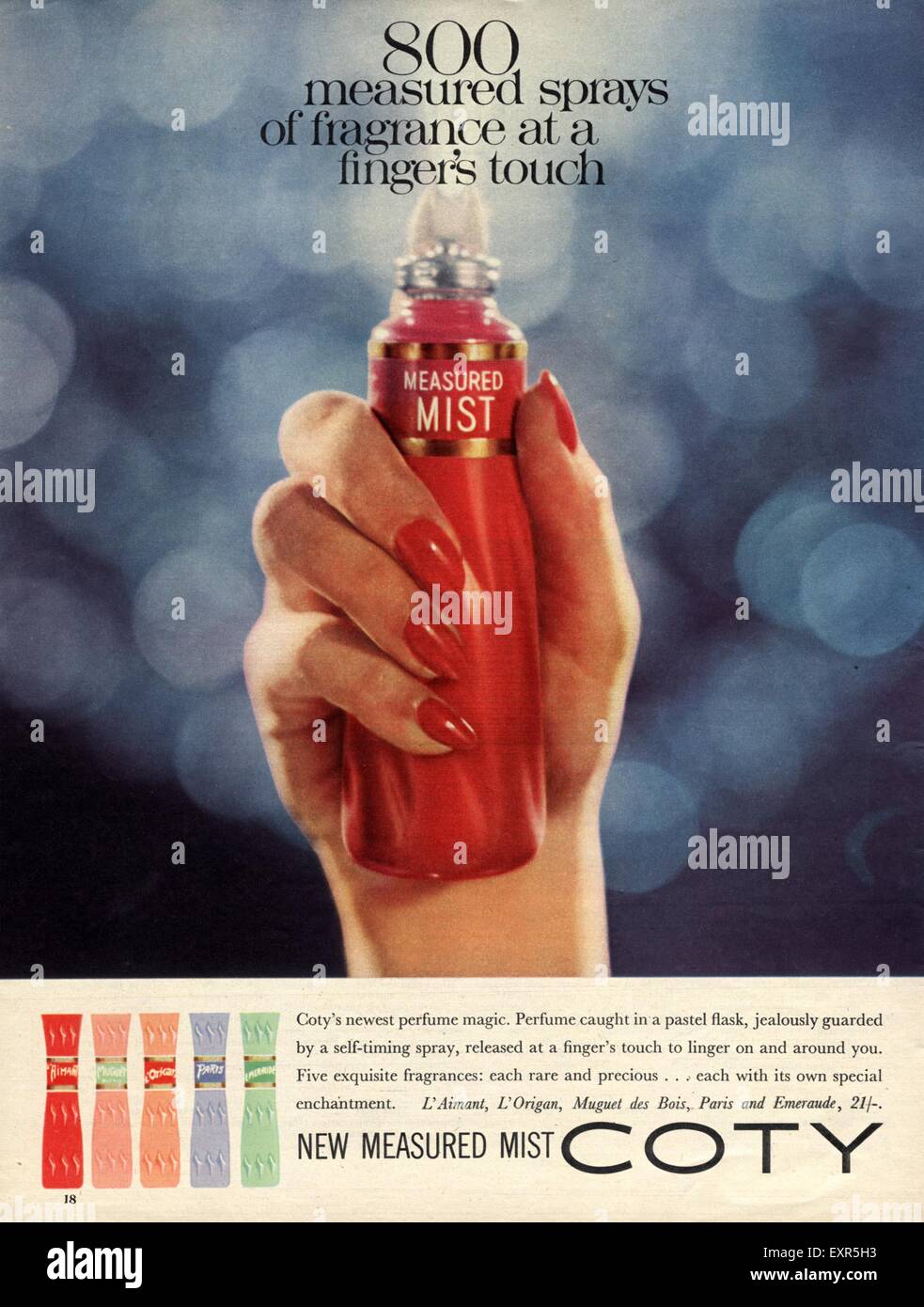 1960s USA Coty Magazine Advert Stock Photo - Alamy