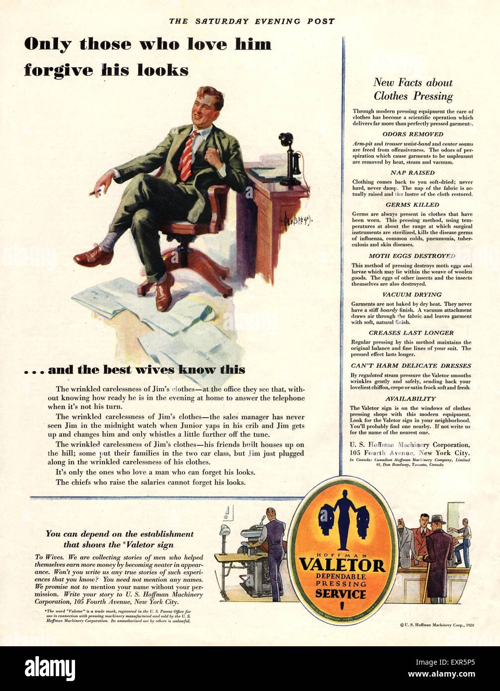 1920s USA Hoffman Valetor Magazine Advert Stock Photo - Alamy