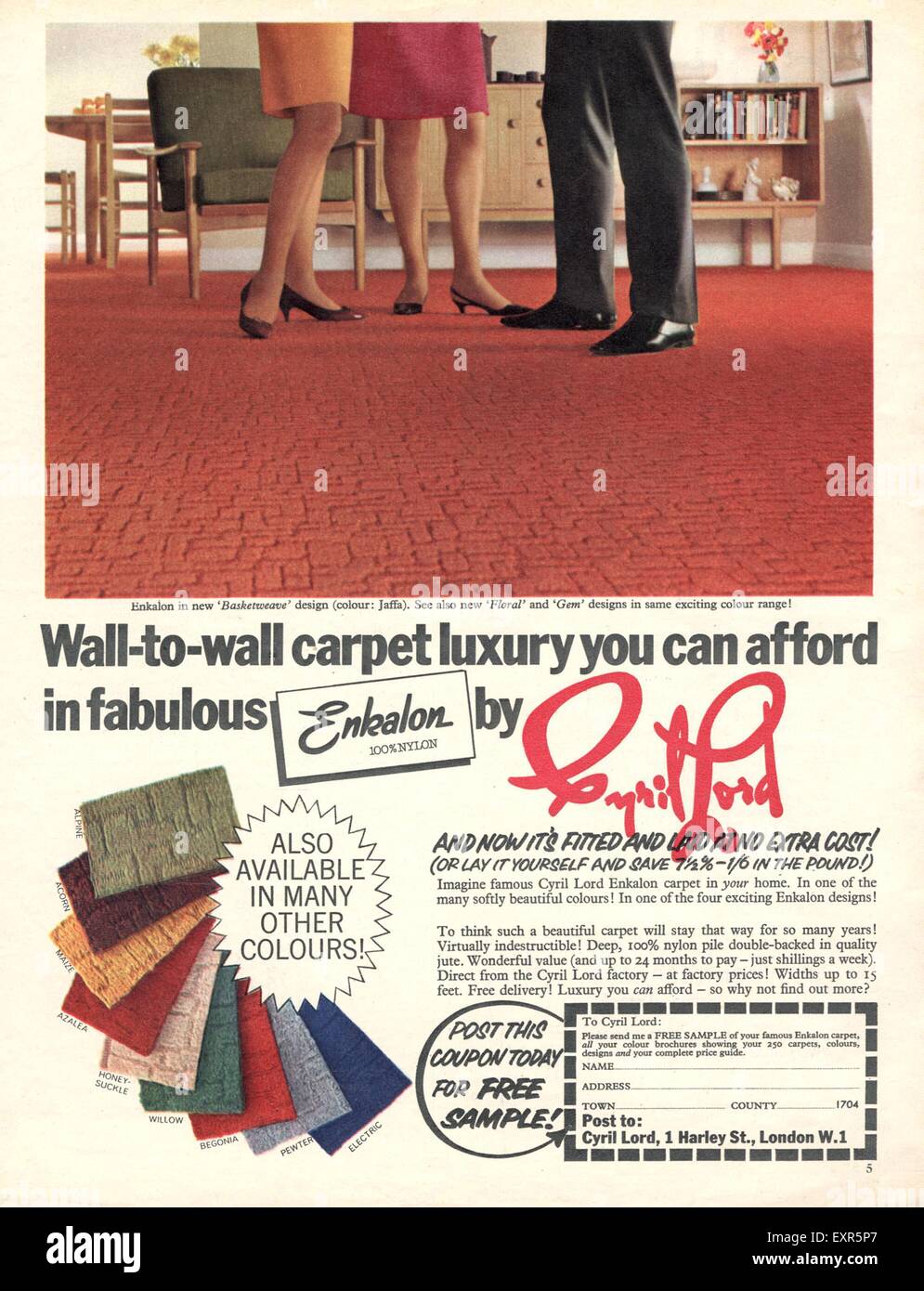 1960s UK Cyril Lord Magazine Advert Stock Photo - Alamy