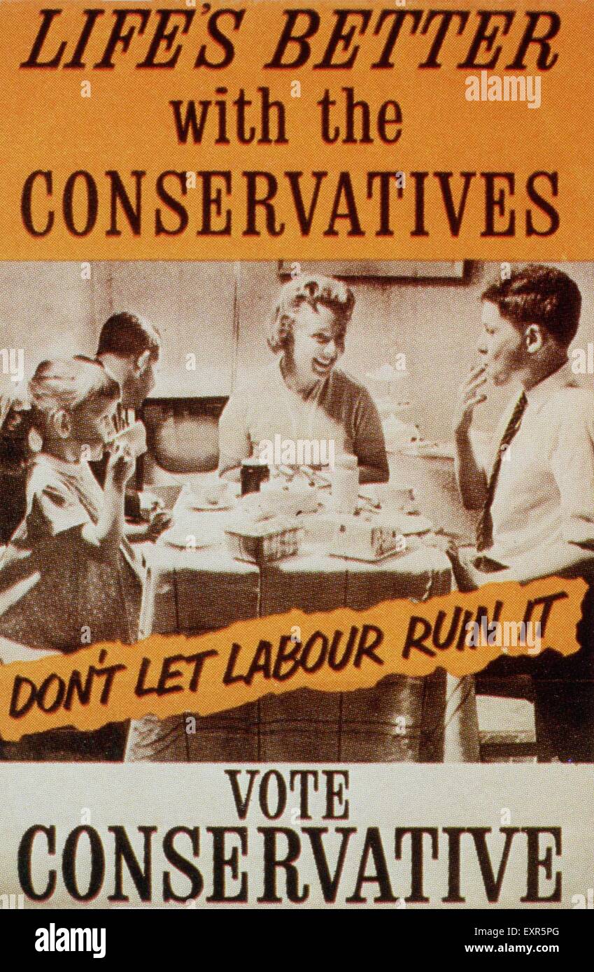 1950s UK The Conservative Party Poster Stock Photo - Alamy