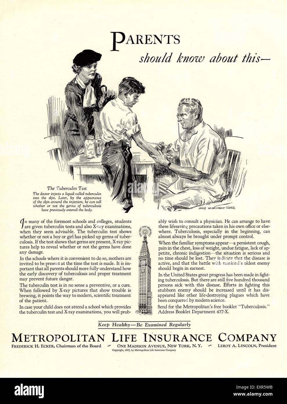 1930s USA Metropolitan Life Insurance Magazine Advert Stock Photo - Alamy