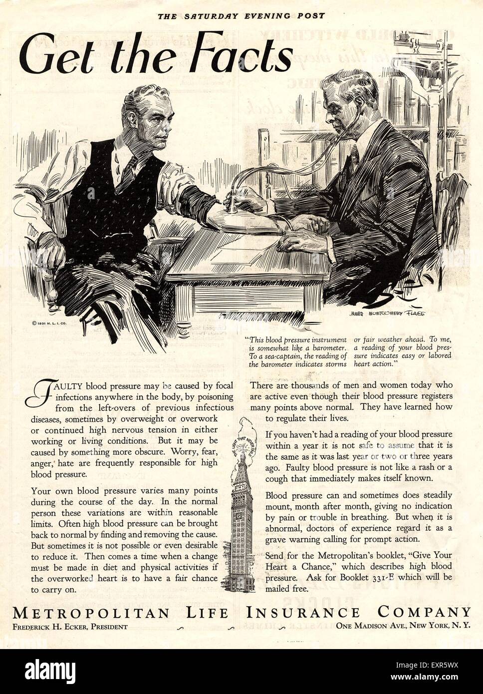 1930s USA Metropolitan Life Insurance Magazine Advert Stock Photo - Alamy