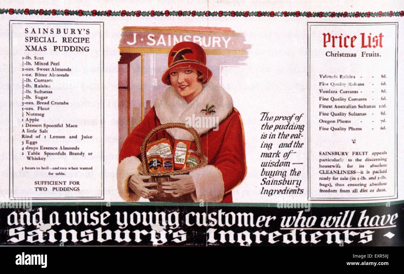 1900s UK Sainsbury's Magazine Advert Stock Photo - Alamy