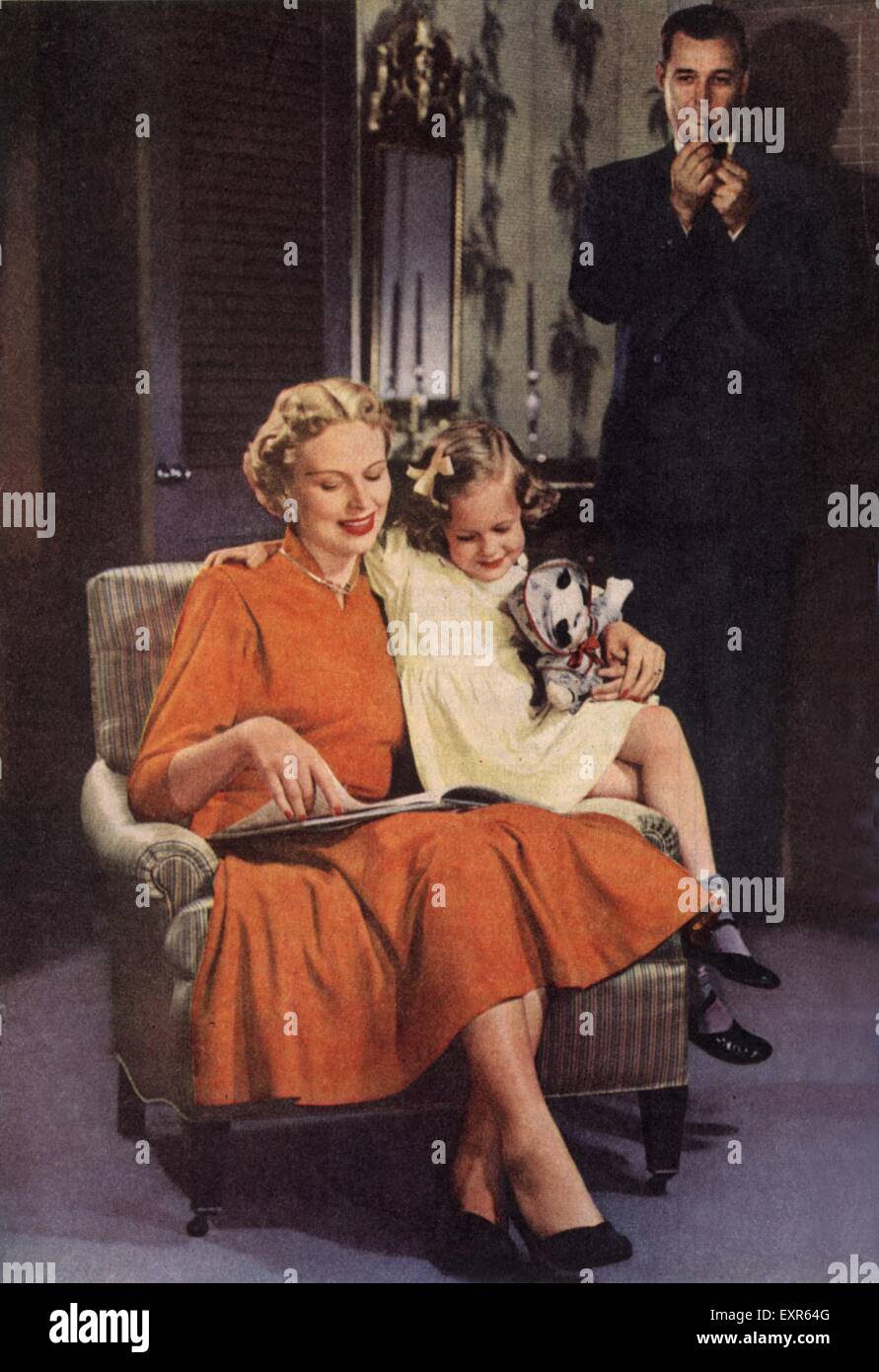 1950s USA Reading Families Magazine Advert (detail Stock Photo - Alamy