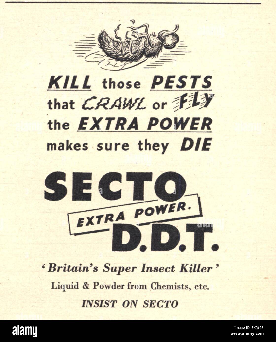 1940s UK DDT Insect Spray Magazine Advert Stock Photo - Alamy