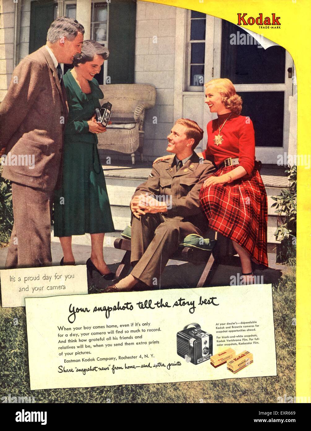 1950s USA Kodak Magazine Advert Stock Photo - Alamy