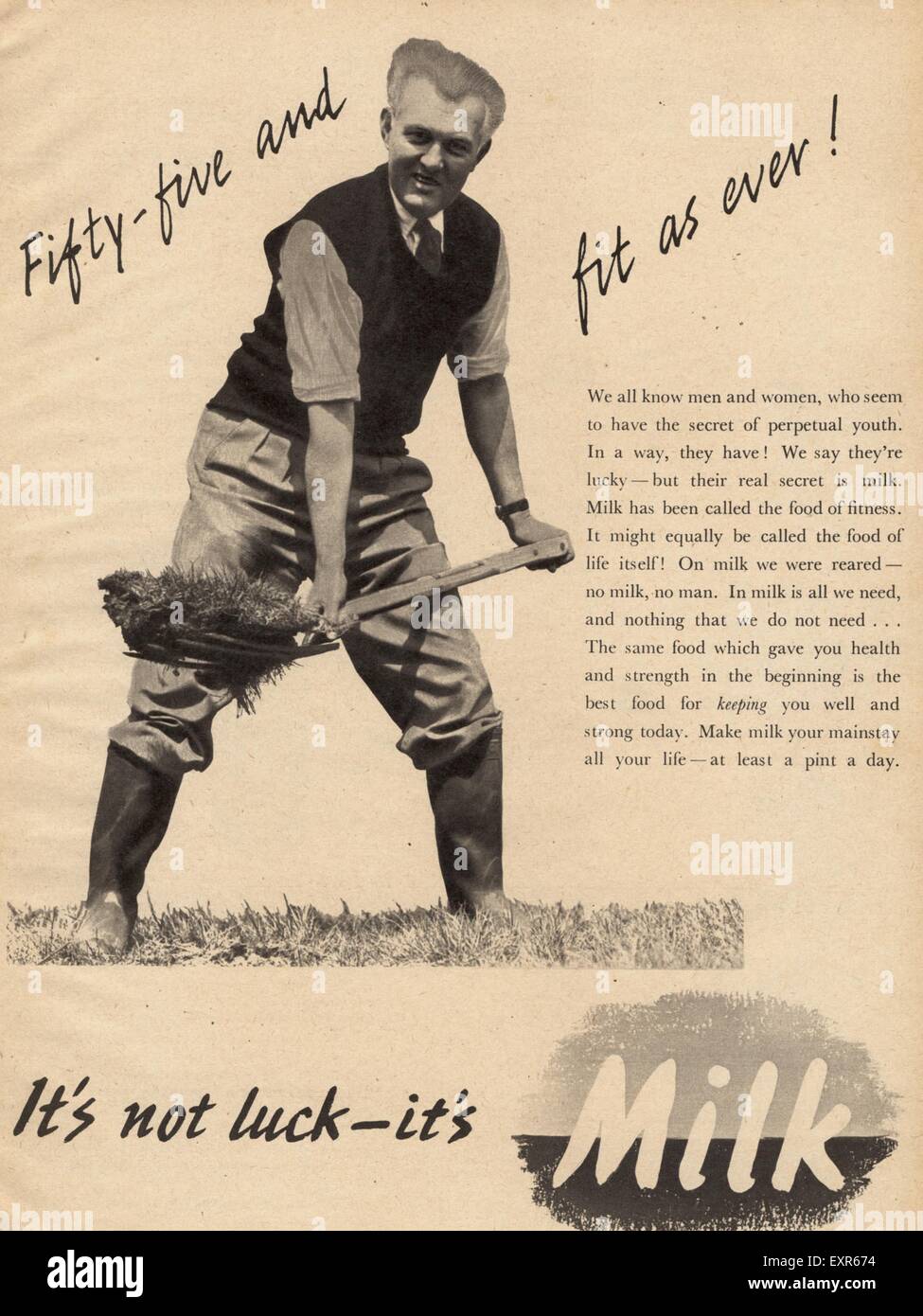 1930s UK Milk Magazine Advert Stock Photo - Alamy