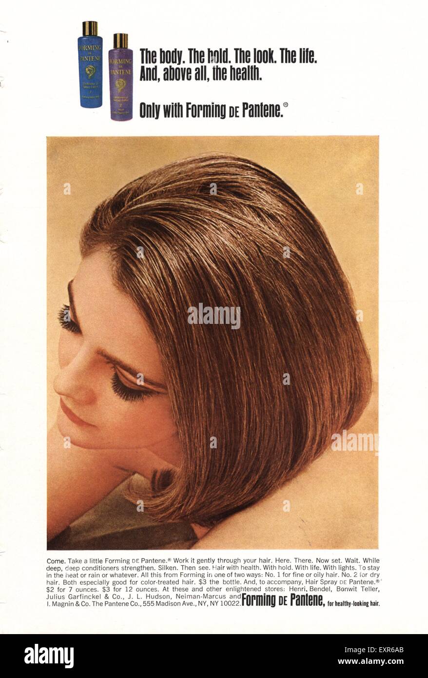 1960s USA Pantene Magazine Advert Stock Photo - Alamy