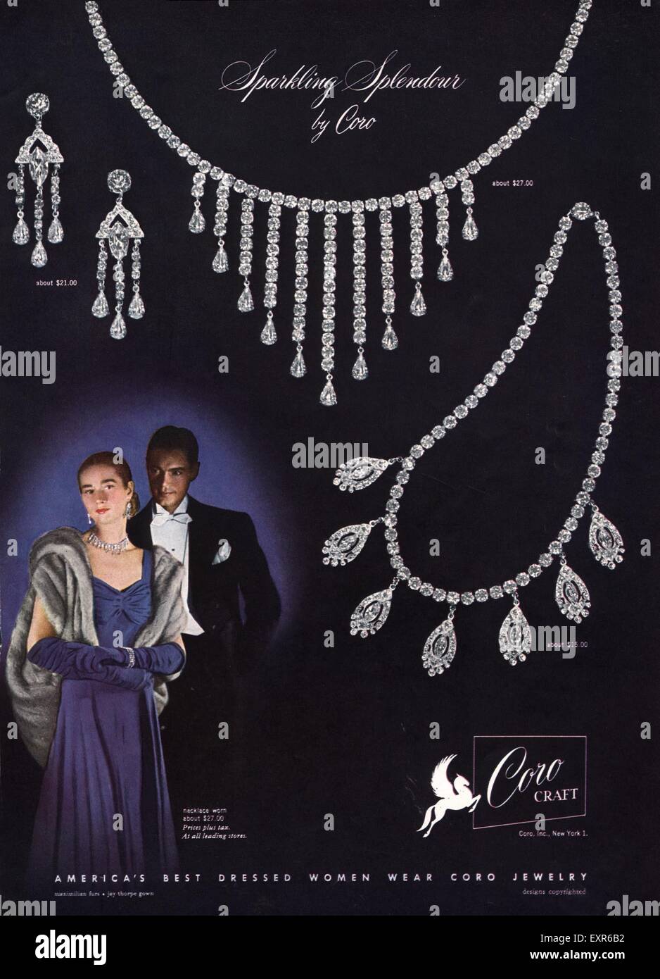 1940s USA Coro Craft Magazine Advert Stock Photo - Alamy