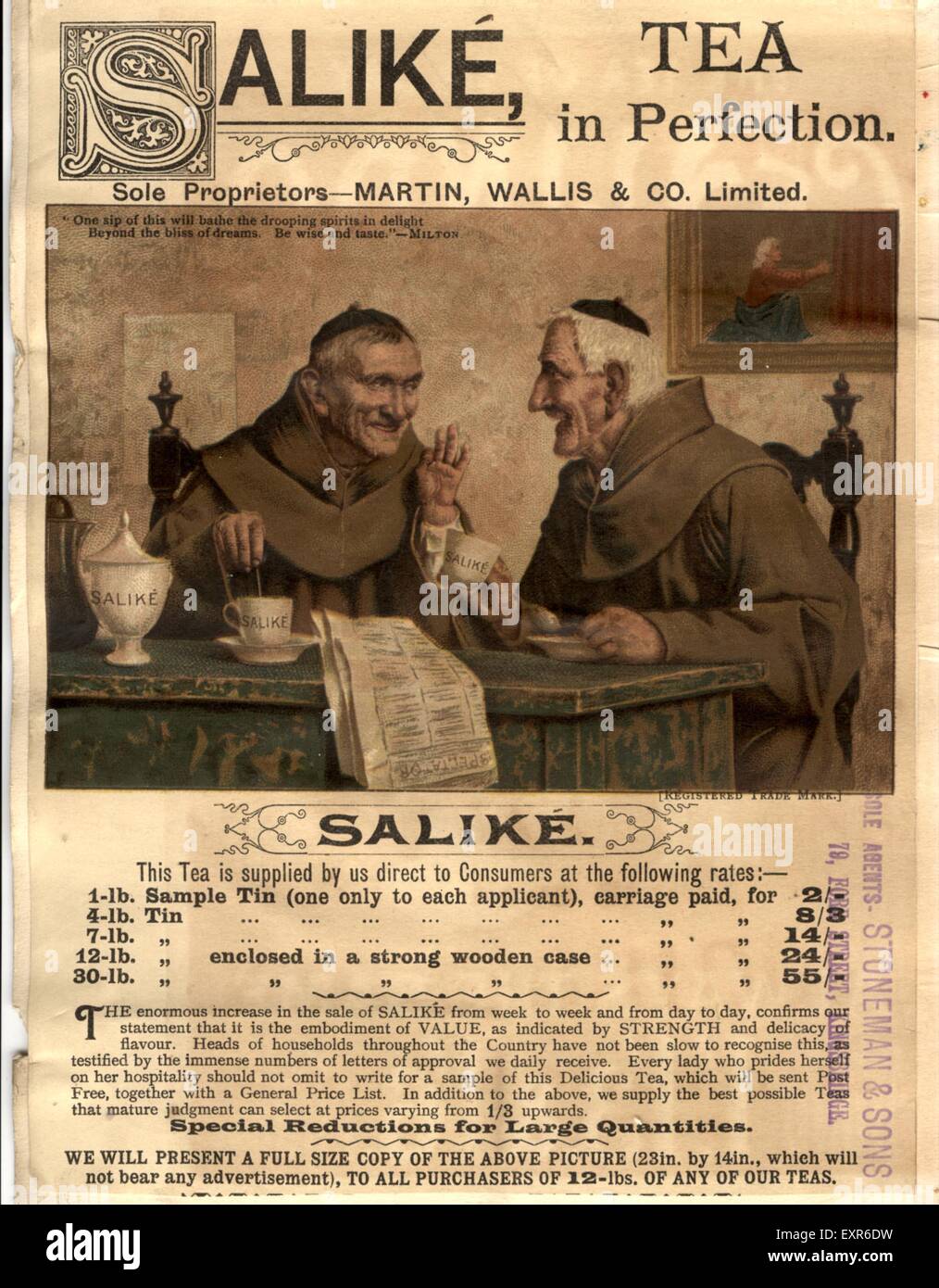 1890s UK Salike Tea Magazine Advert Stock Photo - Alamy