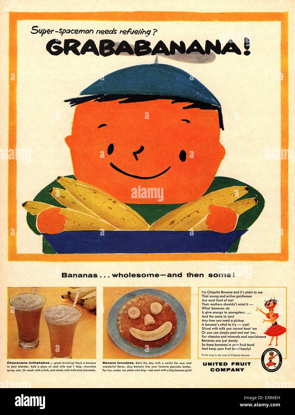 1950s USA Bananas Magazine Advert Stock Photo - Alamy