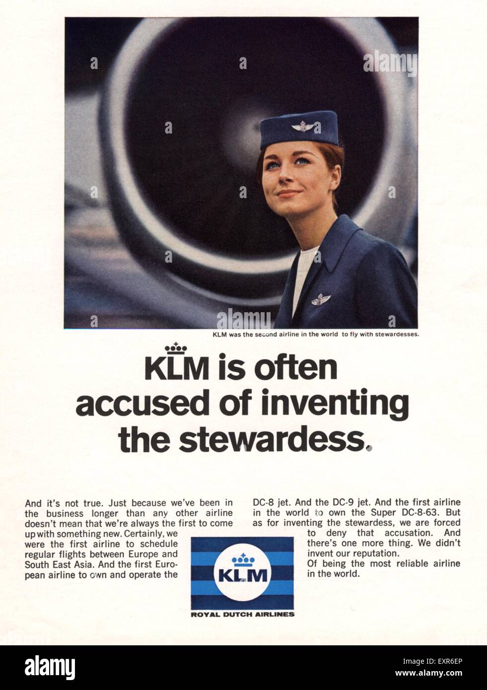 1960s UK KLM Magazine Advert Stock Photo - Alamy