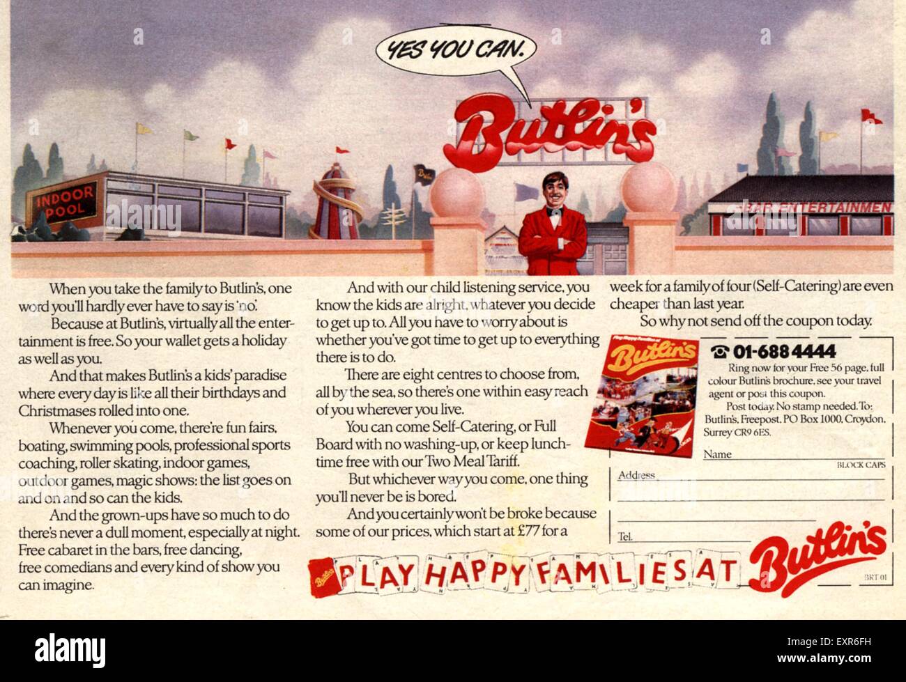 Butlins 1980s hi-res stock photography and images - Alamy